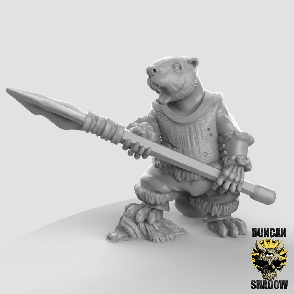 Beaver Folk With Spears | Duncan Shadow | Compatible with Dungeons & D